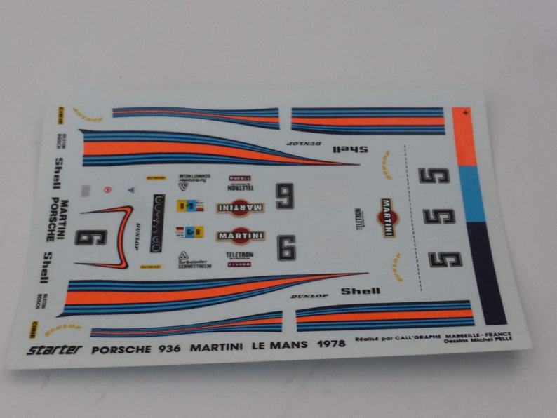 1:43 Decals Sheet for Porsche 936/78 Gr6 Martini Racing Le Mans 1978 #5 ...