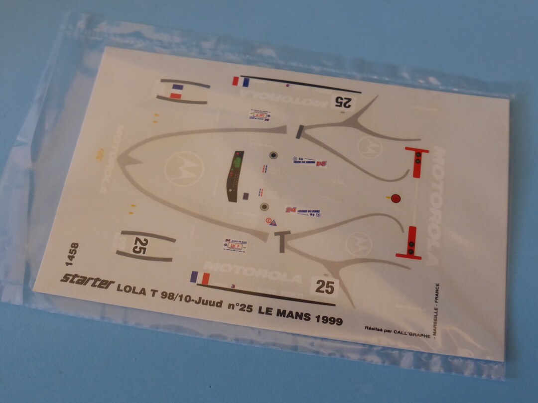 1:43 Decals for Lola Judd T98/10 LMP Motorola Le Mans 1999 #25 Tinseau ...