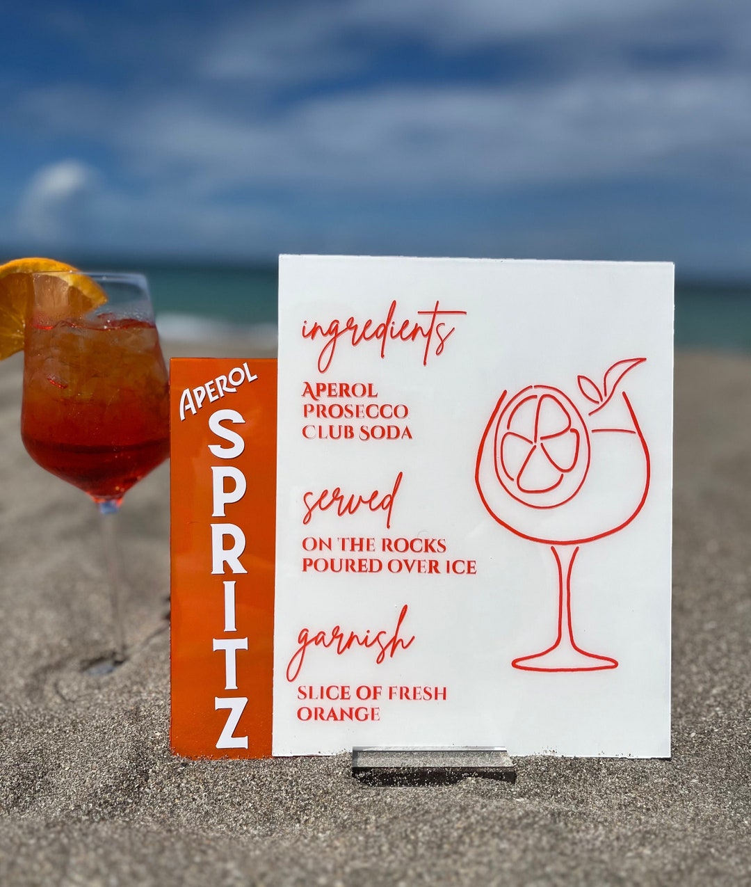 APEROL SPRITZ SIGN With Acrylic Stand - Bridal Shower Sign - Birthday ...