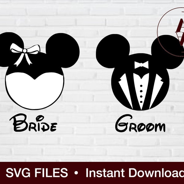 Mickey Minnie Bride Groom Svg - Etsy