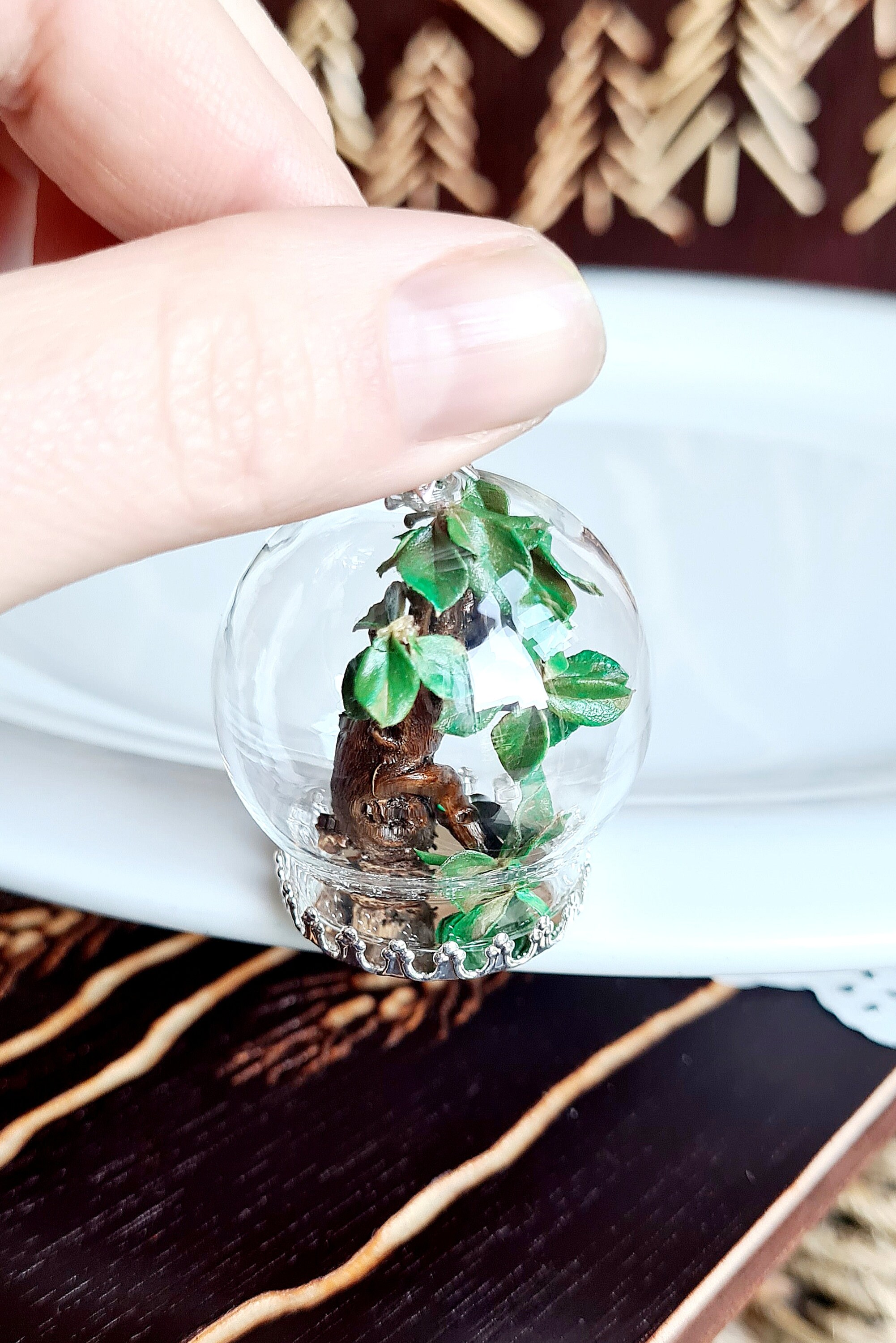 Elm Tree Miniature Glass Terrarium Pendant Elm Tree Gift for Her Inner ...