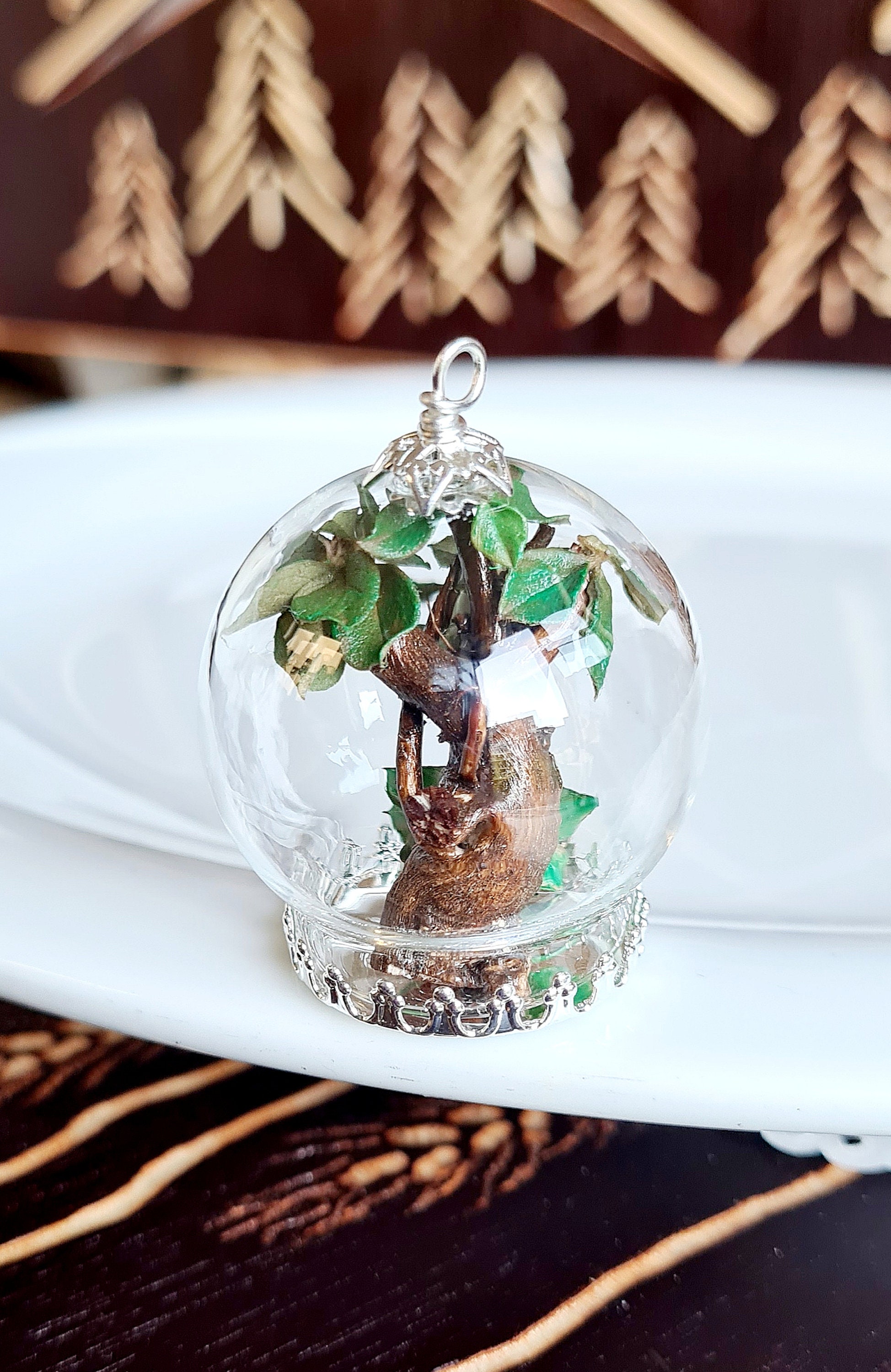 Elm Tree Miniature Glass Terrarium Pendant Elm Tree Gift for Her Inner ...