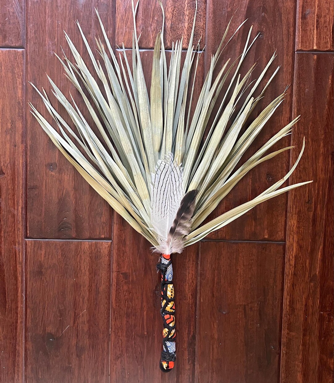 Fan Palm Chakapa 22" Multi-colored Fabric With Black Cord - Etsy