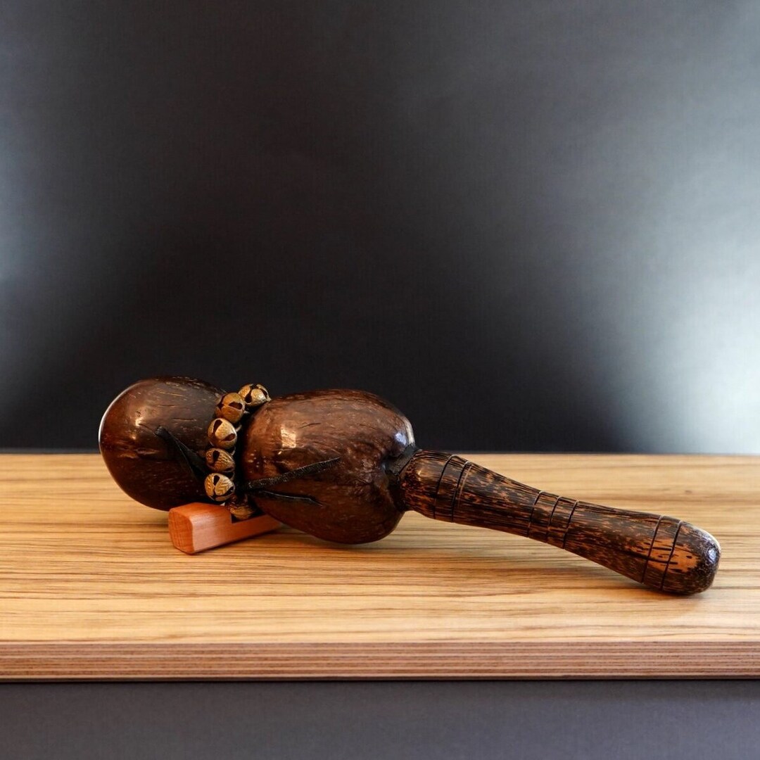 Wooden Rattle With Brass Bells - Etsy