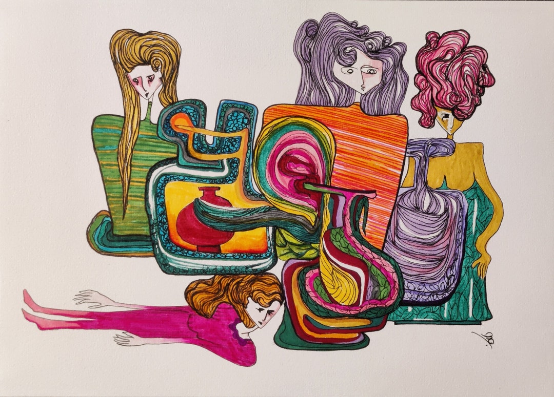 Schizophrenia, ORIGINAL Drawing, Illustration, Still Life - Etsy