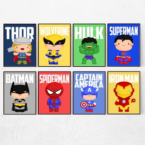 Superhero Kids Bedroom Decor Superhero Prints Superhero Wall - Etsy