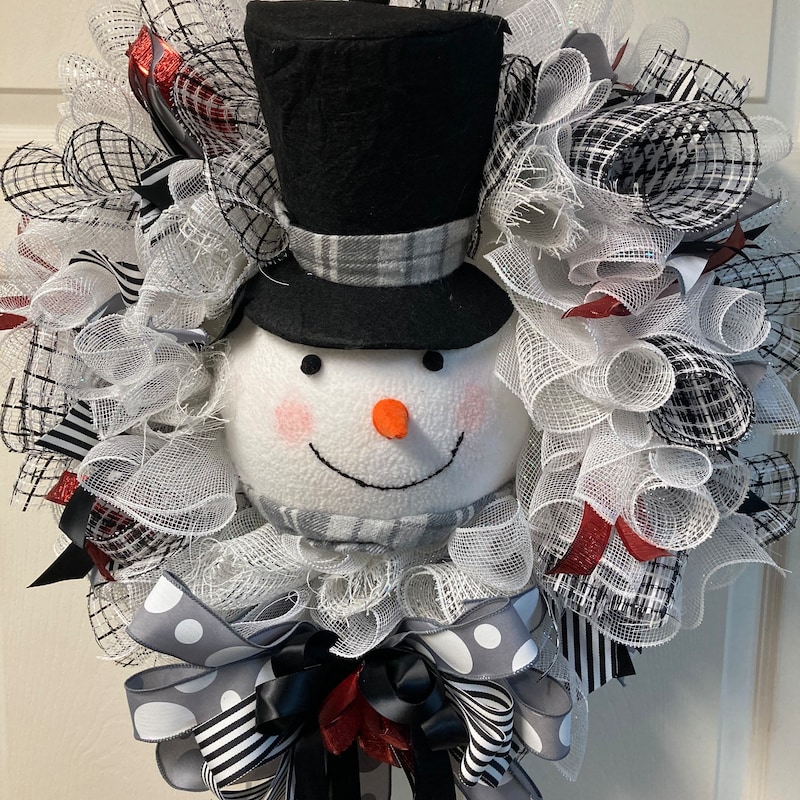 Snowman Head Wreath - Etsy