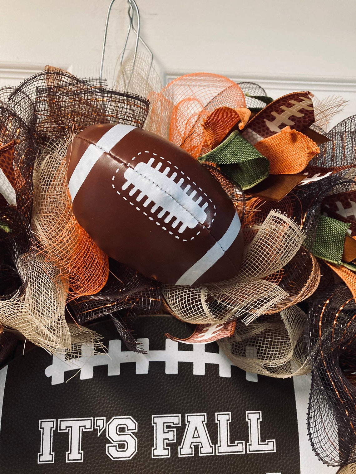 Its Fall Play Ball Front Door Wreath Football Decor | Etsy