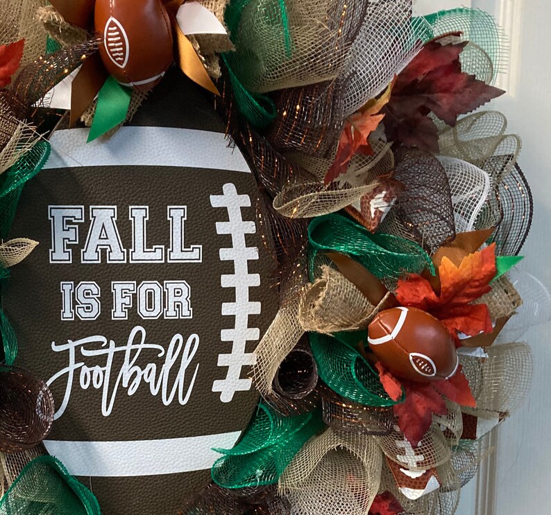 Fall is for Football Wreath Football Decor Fall Decor - Etsy