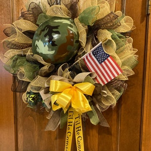 Military Wreath, Yellow Ribbon Deployment, Military Decor, Til They ...