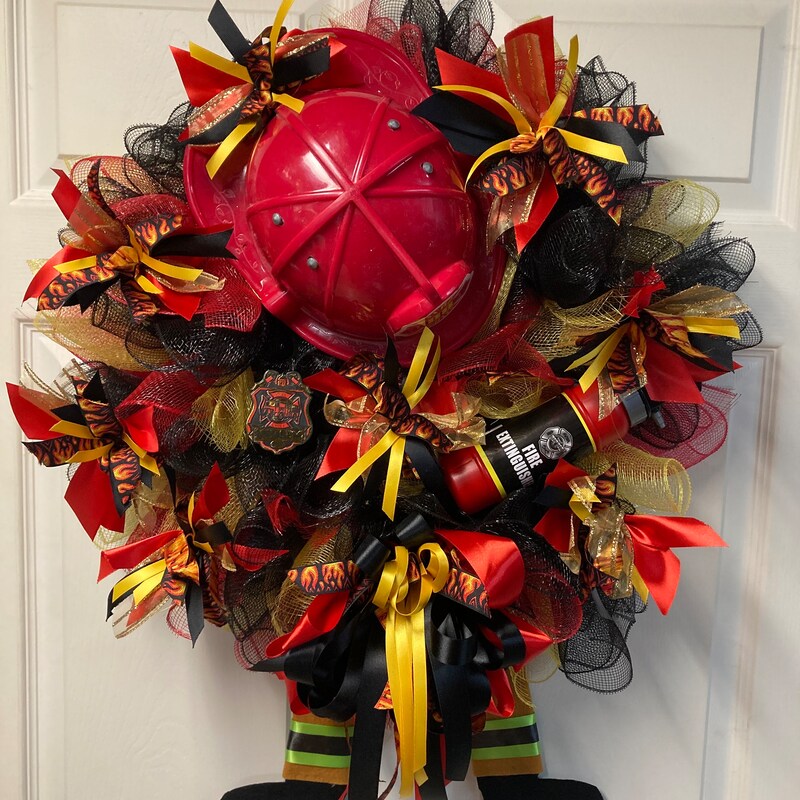 Firefighter Wreath - Etsy