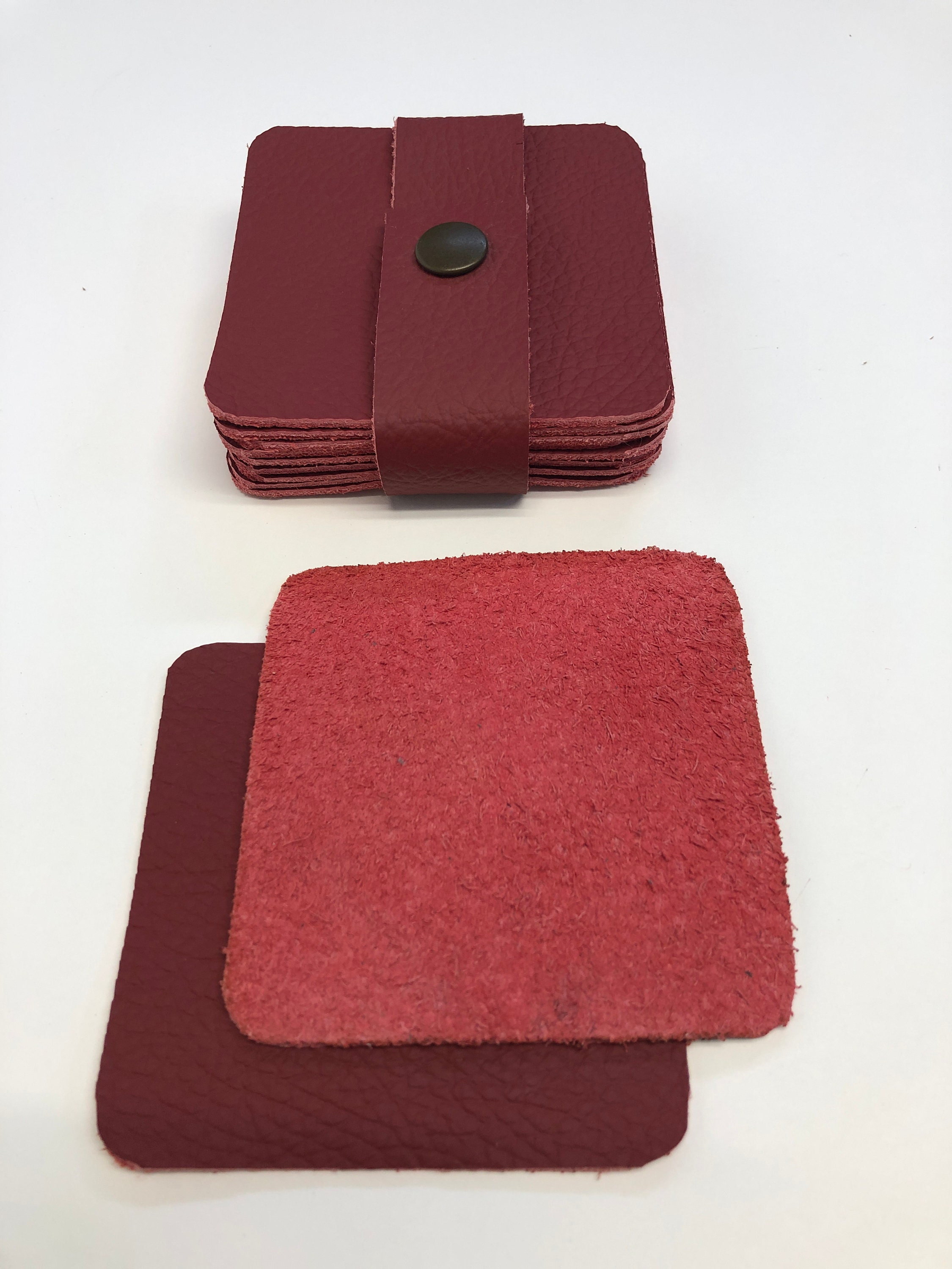 Coaster / Coaster Set 12 Pieces in Warm Red - Etsy Hong Kong