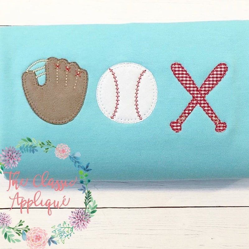 Baseball Applique Design - Etsy