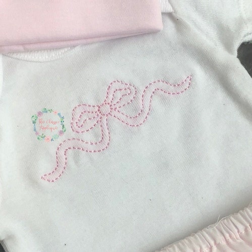 Shadow Embroidery Bow Vintage Shadow Work Machine Embroidery - Etsy