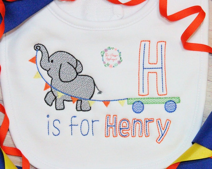 Elephant Pulling Wagon for Monogram or Name Sketch Fill Light - Etsy
