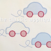 Race Car Double Applique Racing Cars Boys Simple Applique Satin ...