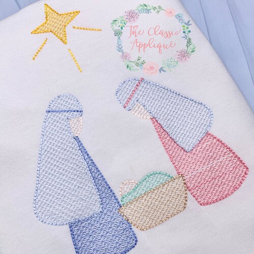 Nativity Design Sketch Embroidery 1051 Christmas Applique - Etsy