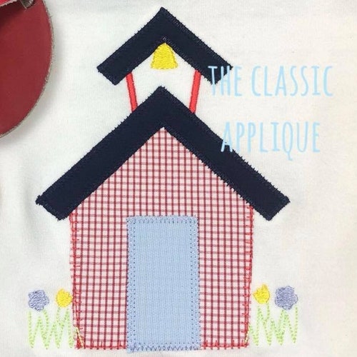 Back to School Vintage Stitch School House Digital Embroidery - Etsy