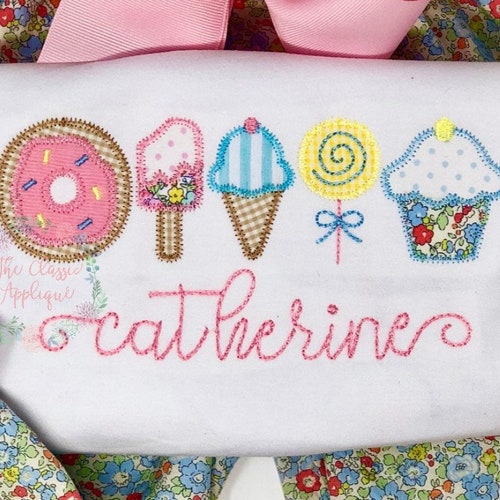 Combine File of 5 Separate Individual Zig Zag Applique - Etsy