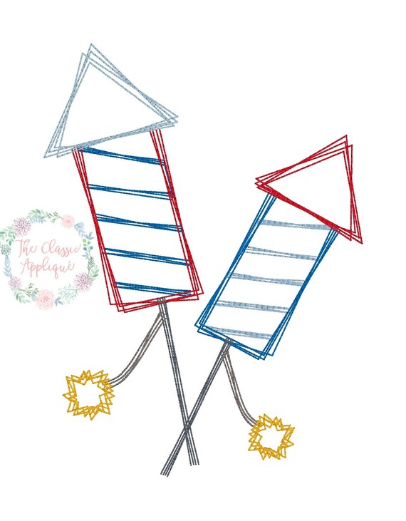 Patriotic Fireworks for the Fourth of July Doodle Vintage - Etsy