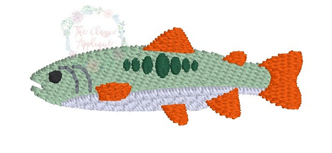 Fish Trout, Bass Mini Fill Stitch Machine Embroidery Design File - Etsy