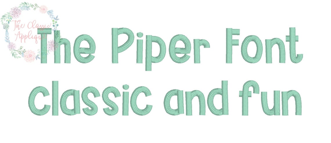 Piper Font Satin Stitch Monogram Font for Boy and Girl - Etsy