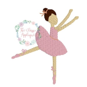 Ballet, Girl Ballerina With Bun and Tutu Mini Fill Stitch Machine ...