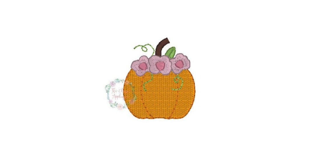 Fall Autumn Girl Pumpkins With Flower Details Mini Fill Stitch Machine ...