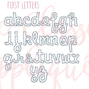 Emma Font Cursive Bean Stitch Applique Font, Quick Stitch, Vintage ...