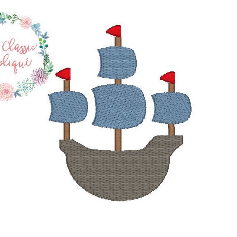 Ship Embroidery - Etsy