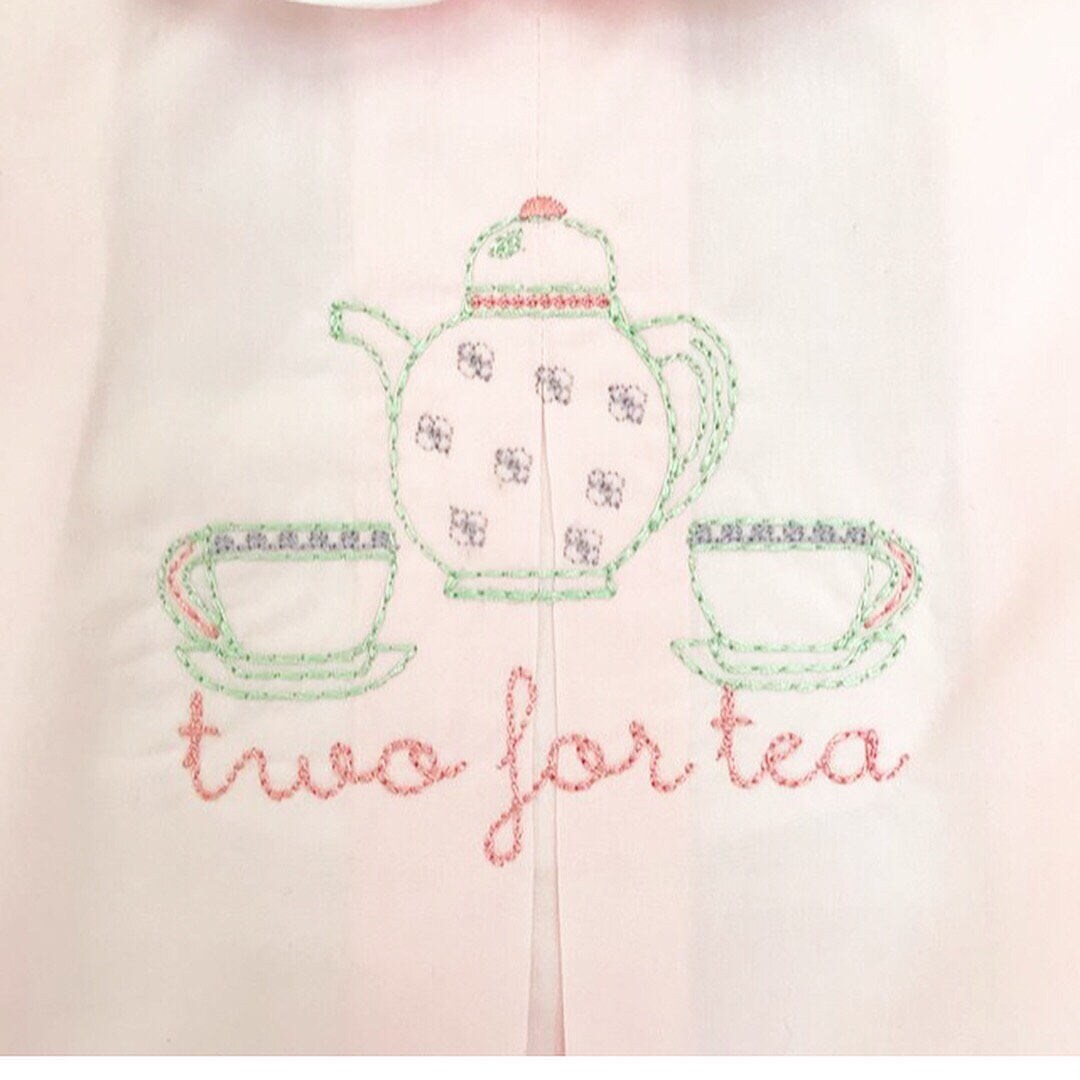 Teacups and Teapot Vintage Stitch, Heirloom Style, Bean Stitch Sketch ...