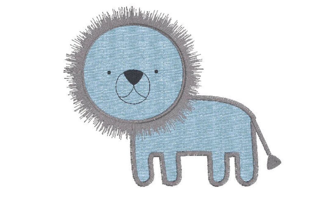 Lion Applique With Satin Feathered Mane Design File for Embroidery - Etsy
