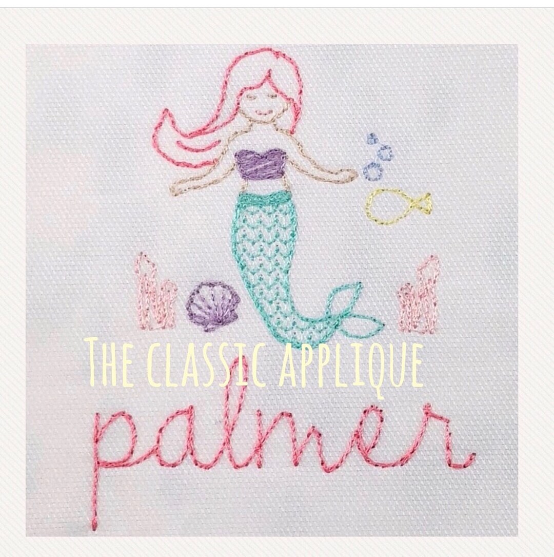Mermaid Vintage Stitch, Quick Stitch, Sketch Embroidery Design File ...