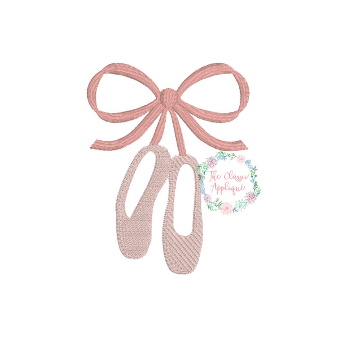 Ballet Slippers, Ballet Shoes With Bow Mini Fill Stitch Machine ...
