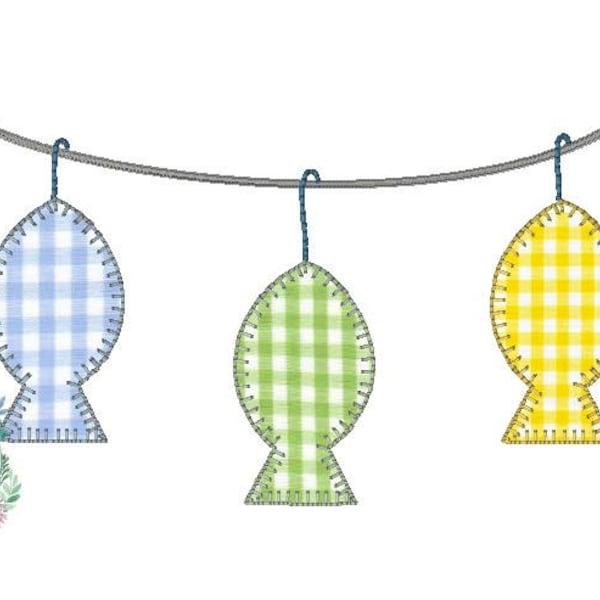 Fishing Applique - Etsy