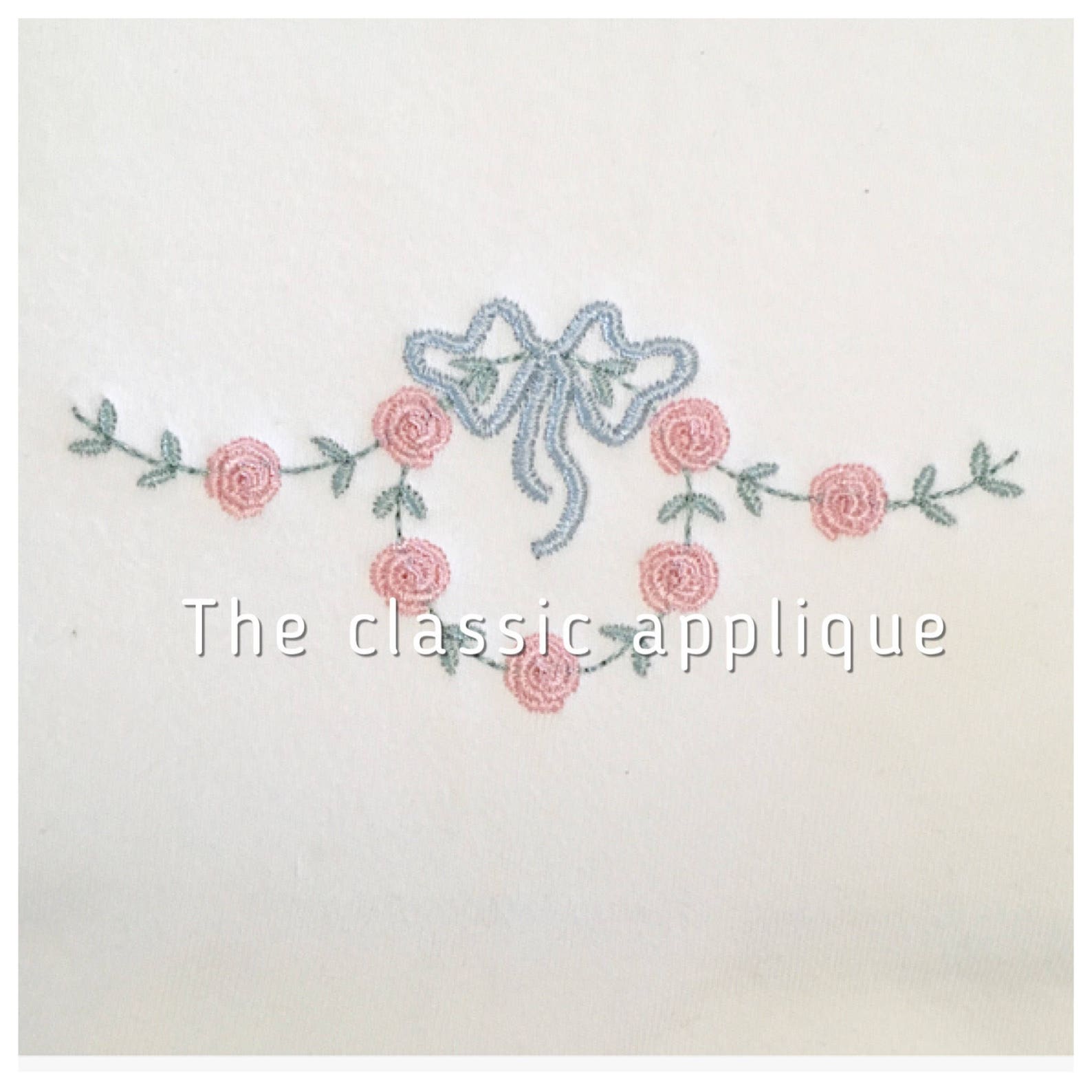 Heirloom Style Rosette and Vine Swag With and Without Bow Embroidery ...
