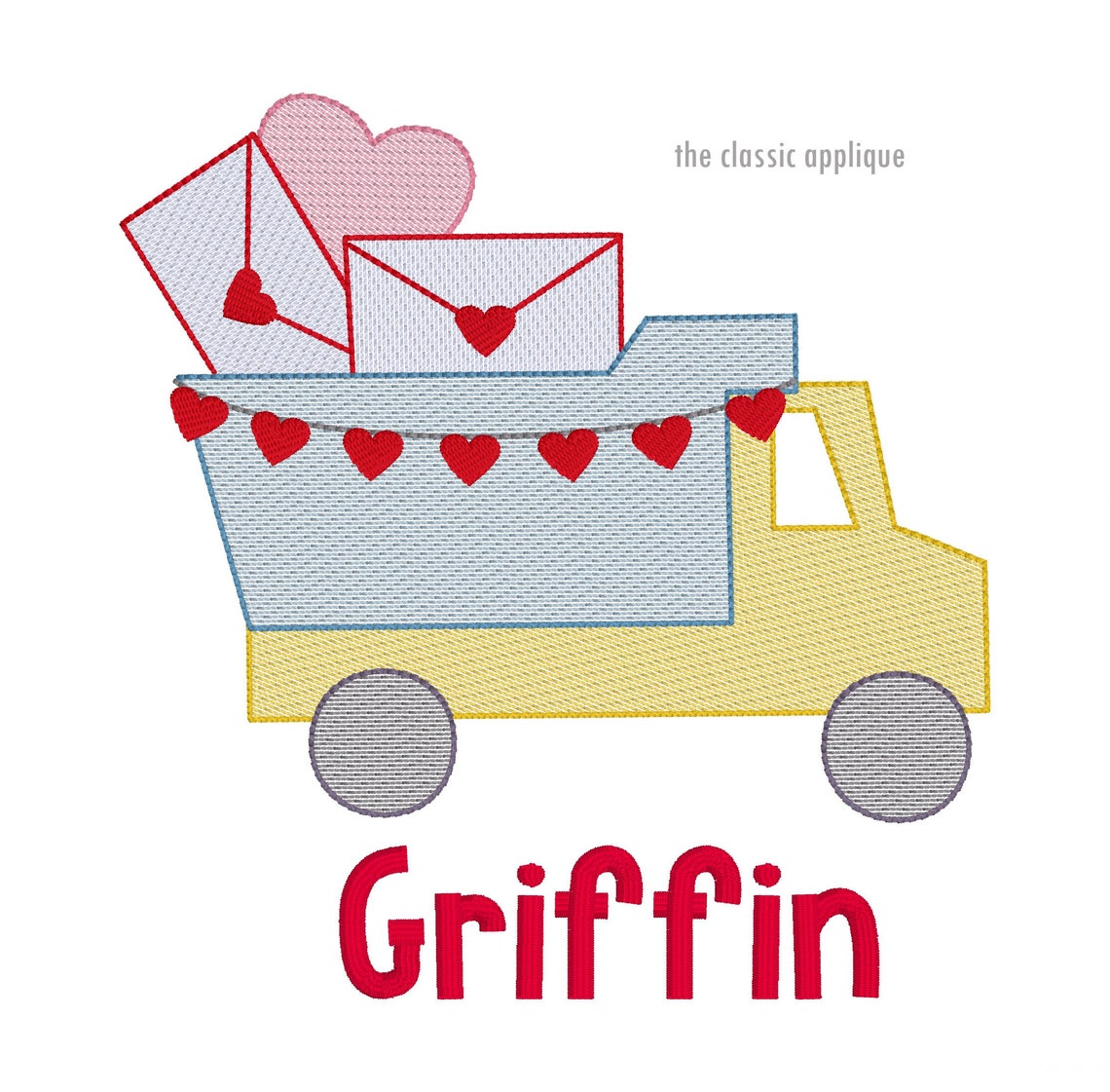Valentine's Day Dump Truck With Hearts Sketch Fill, Light Fill, Quick ...