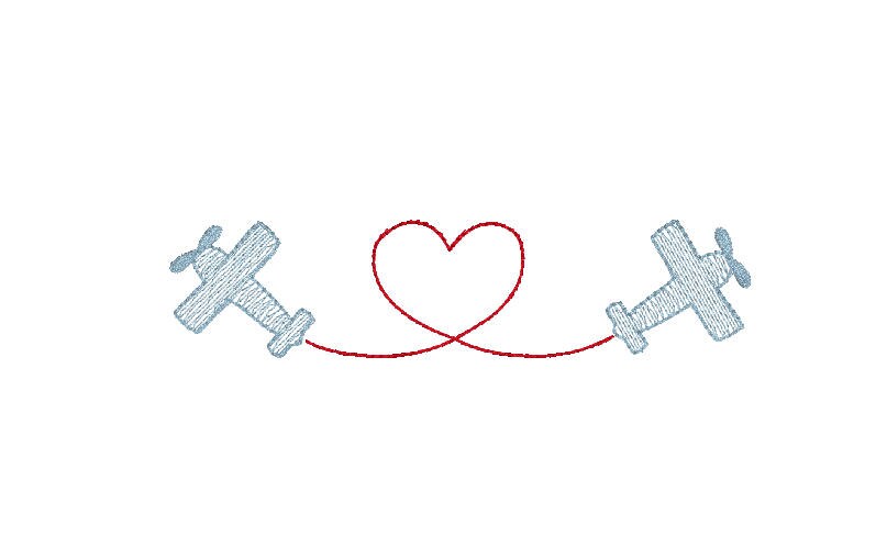 Valentine's Day Airplanes With Heart Sketch Fill Vintage - Etsy