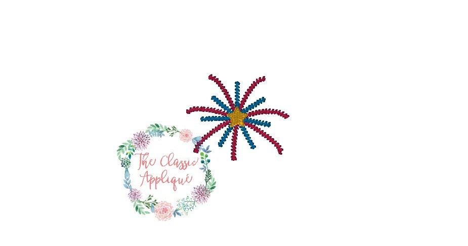 Single Mini Vintage Stitch Patriotic Firework With Star Center | Etsy