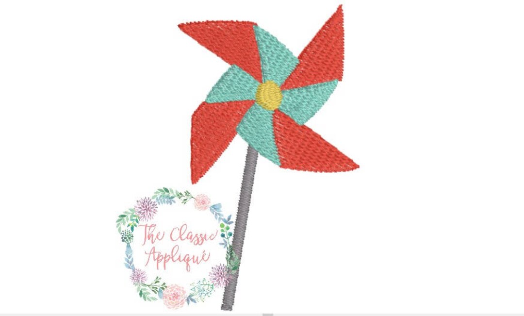 Mini Fill Stitch Pinwheel Embroidery Design File in 1 Inch, 1.5 Inch ...