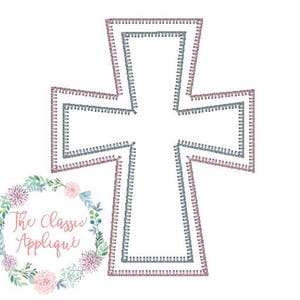 Easter Double Layer Cross Blanket Stitch Applique Embroidery Design ...