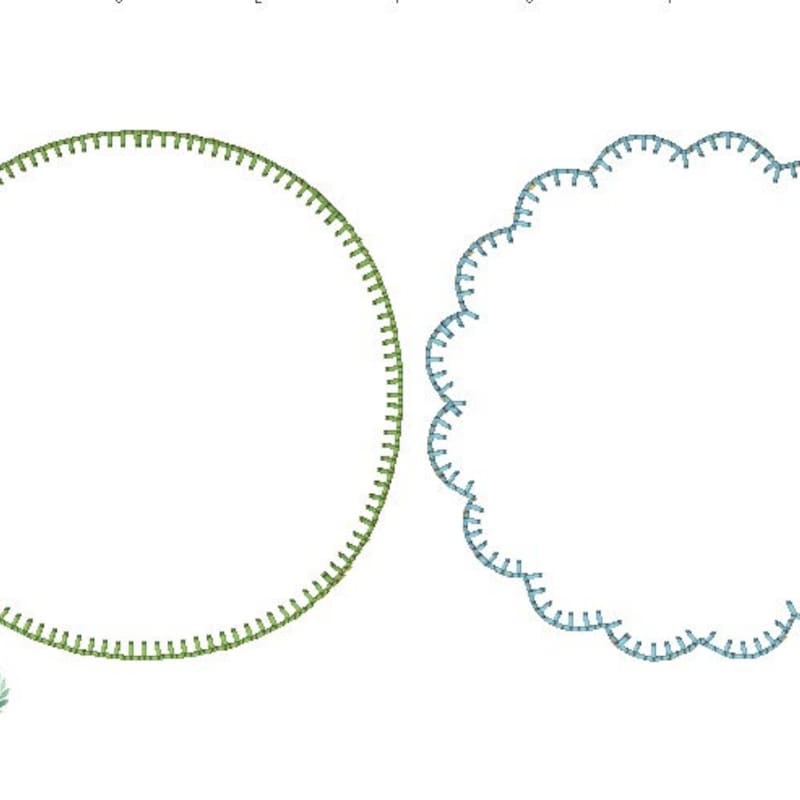 Scallop Circle Embroidery Font - Etsy