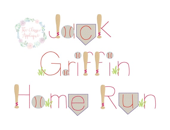 Play Ball Baseball Bat Baseball Font Machine Embroidery Deign - Etsy