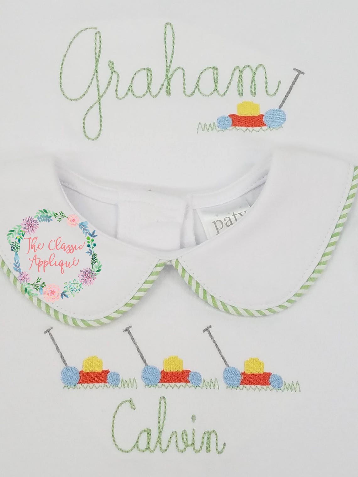 Mini Fill Stitch Lawn Mower With Vintage Stitch Grass Detail Embroidery ...