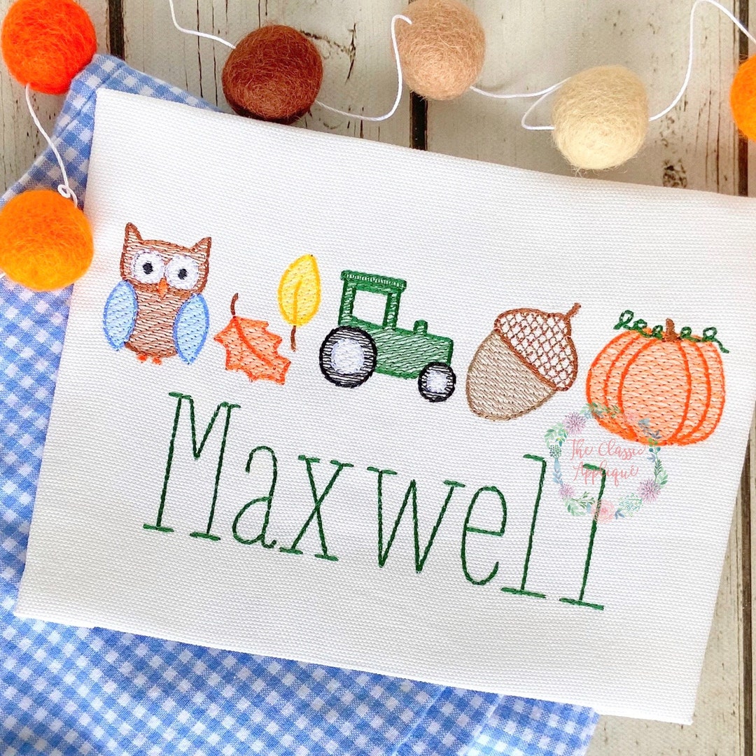 5 Separate Mini Sketch Fill Fall Machine Embroidery Design Files - Etsy