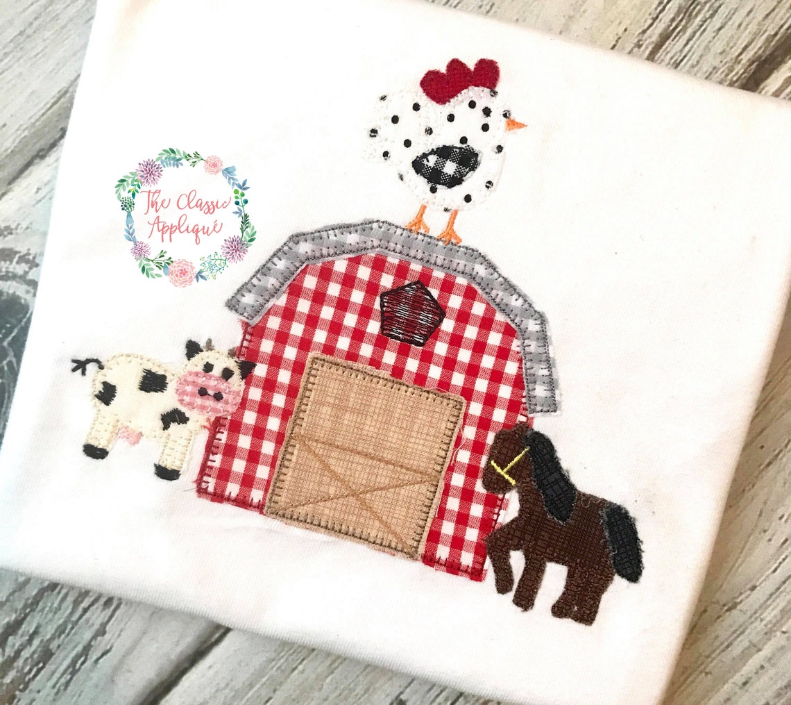 6 Separate and Individual Blanket Stitch Applique "build Your Own" Farm ...