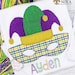 Mardi Gras Mask With Jester Hat Blanket Stitch Finish Applique ...