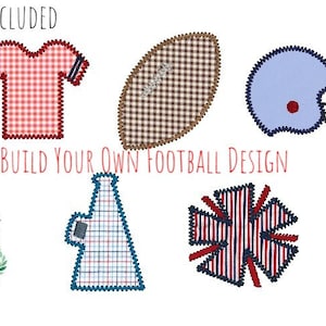 Combined 5 Separate Mini Football Zig Zag Appliques to "build Your Own ...