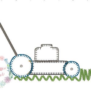 Blanket Stitch Lawn Mower Applique With Vintage Stitch, Quick Stitch ...