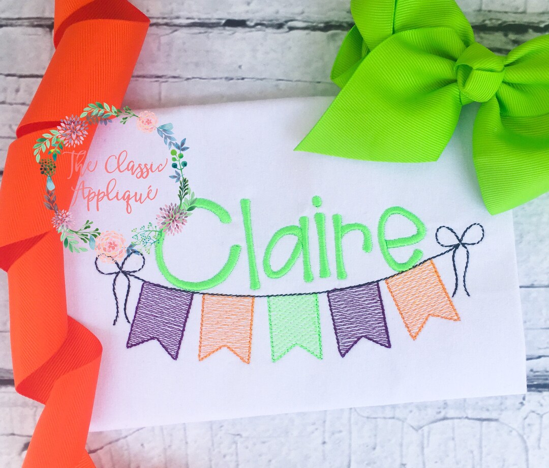 Sketch Fill, Light Fill Quick Stitch Bunting Monogram Frame Machine ...